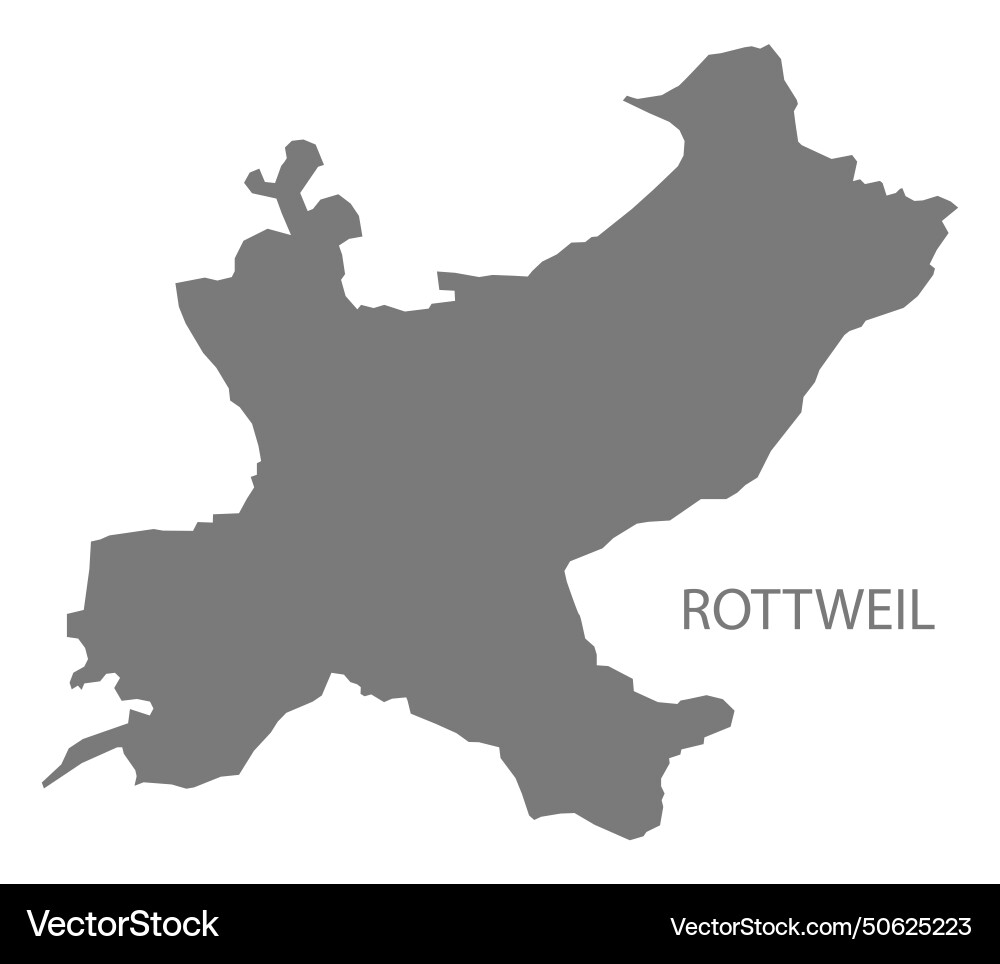 Rottweil german city map grey silhouette shape Vector Image