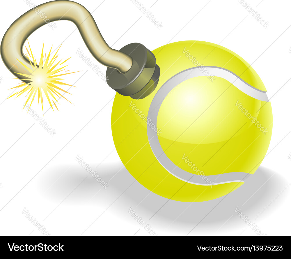 Tennis ball bomb concept Royalty Free Vector Image