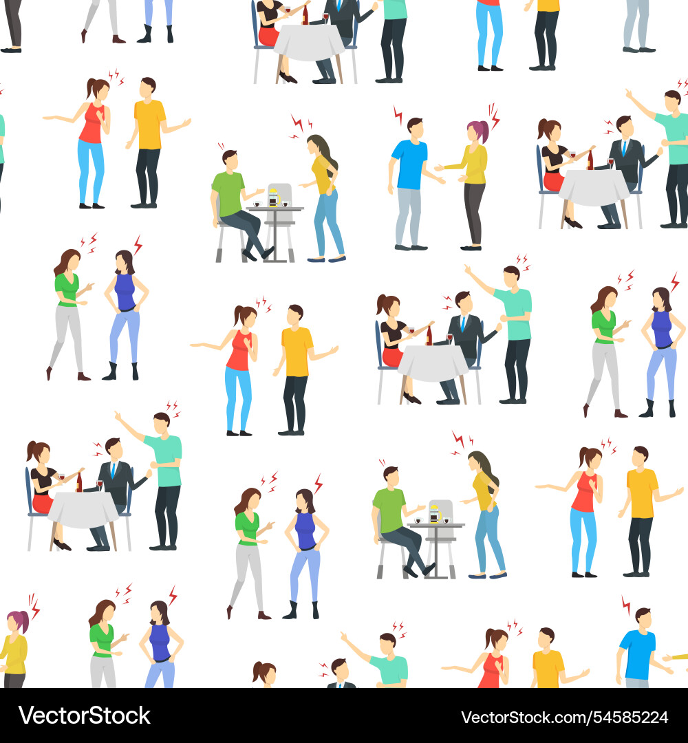 Cartoon characters people different conflict Vector Image