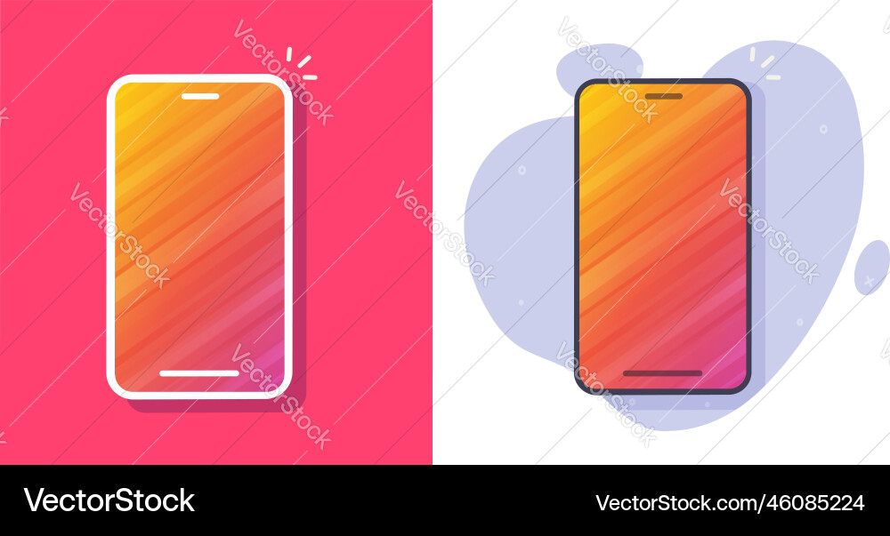 Cell phone desktop app mockup screen blank icon Vector Image
