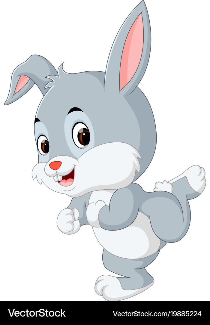 Cute baby rabbit cartoon Royalty Free Vector Image