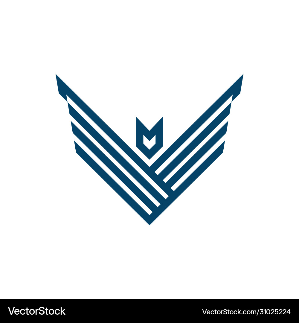 Geometric Hawk Logo Template - V Shape Royalty Free Vector