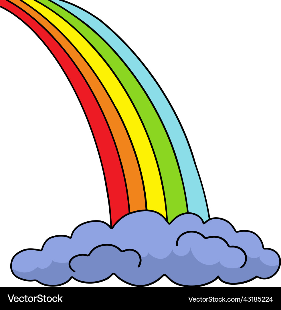 Half rainbow cartoon colored clipart Royalty Free Vector