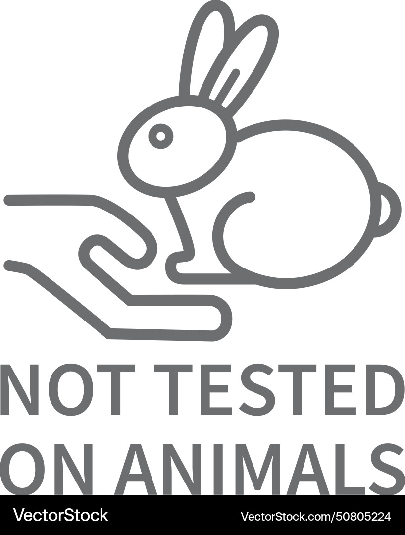 Not tested on animals hand line icon Royalty Free Vector