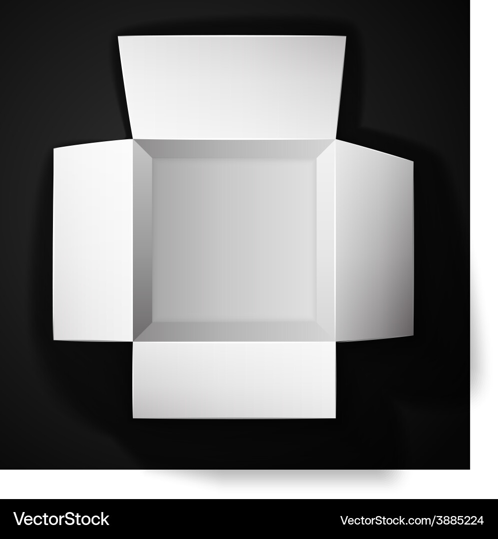 Package box opened top view Royalty Free Vector Image
