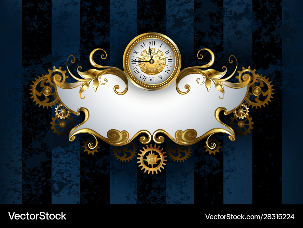 Patterned banner with antique watches Royalty Free Vector