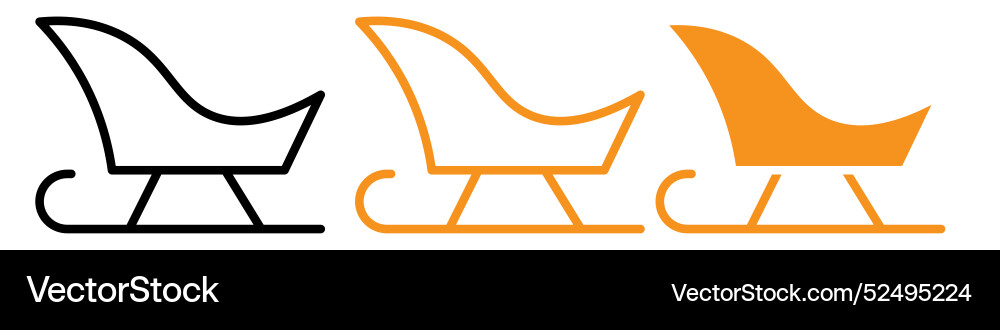 Sled icon set winter sport for recreation and Vector Image