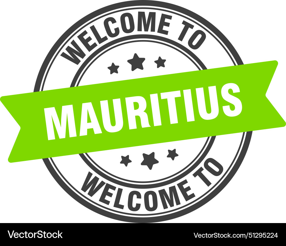 Welcome to mauritius stamp round sign Royalty Free Vector