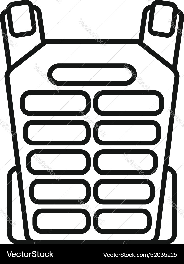Bulletproof vest protecting human body from Vector Image