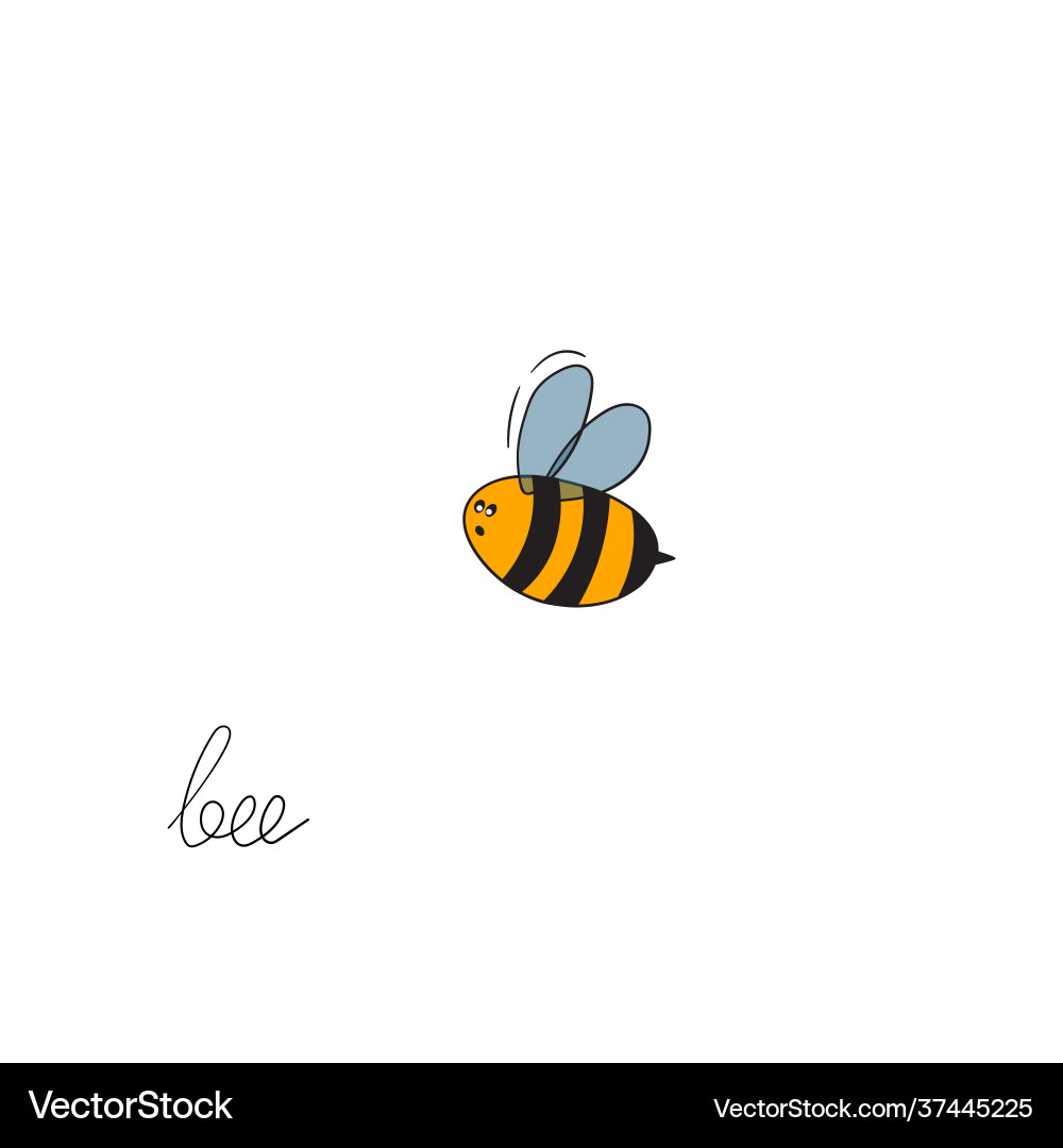 Cartoon bee mascot a small bees flies wasp Vector Image