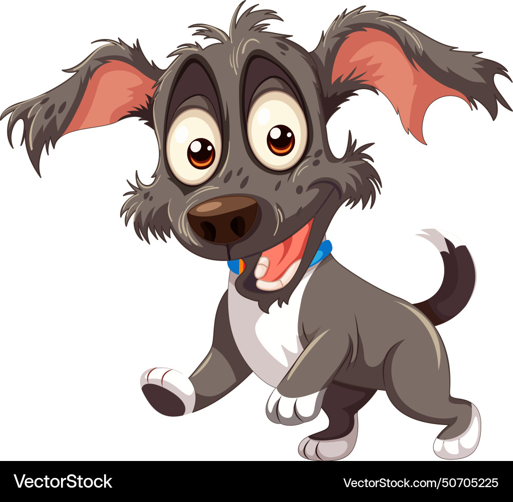 Cheerful animated dog with a playful expression Vector Image