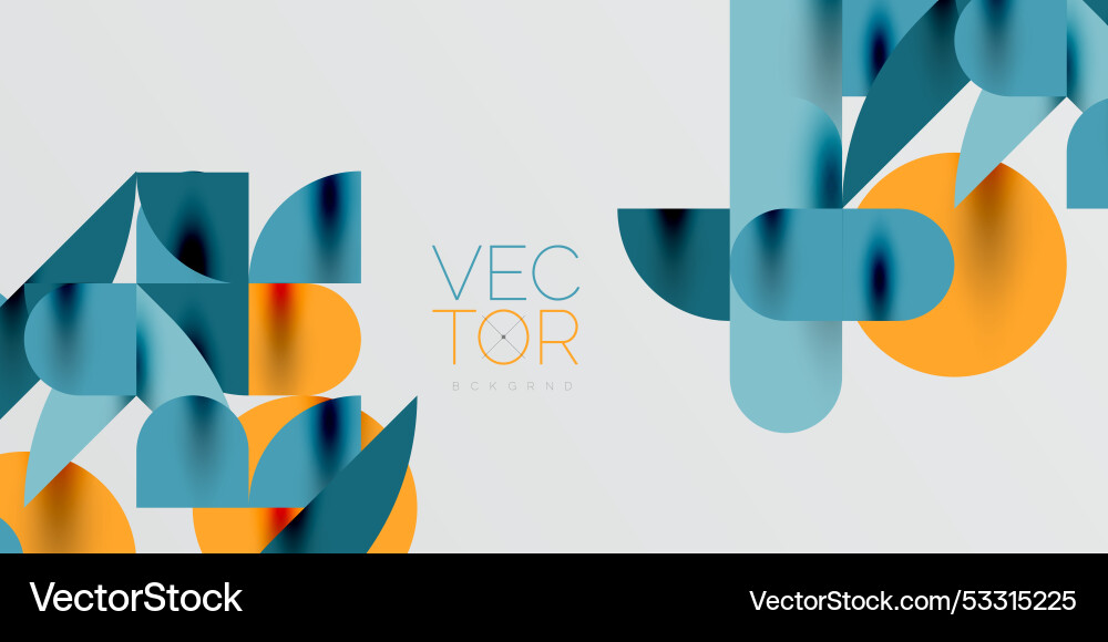 Circles semi squares and round shapes Royalty Free Vector