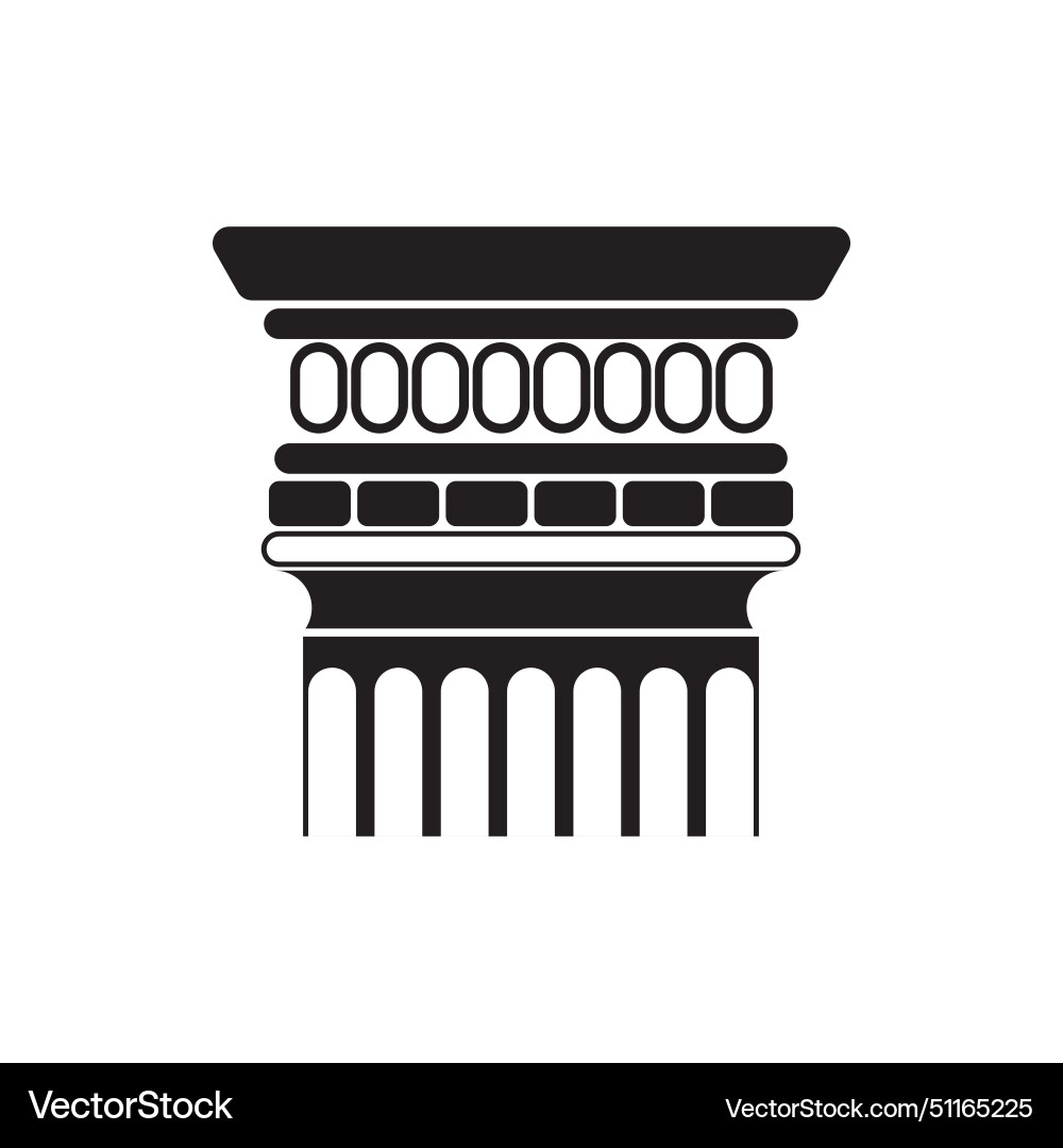 Classic column capital black line icon european Vector Image