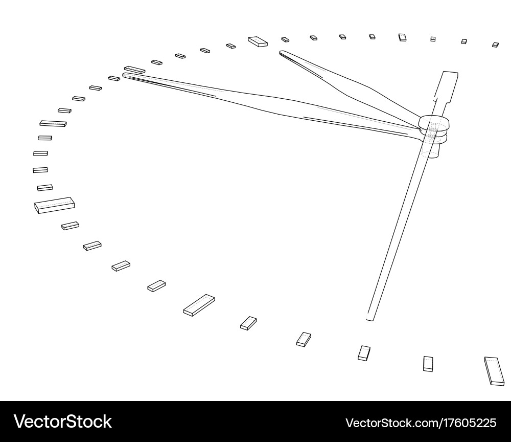 Clock face perspective view Royalty Free Vector Image