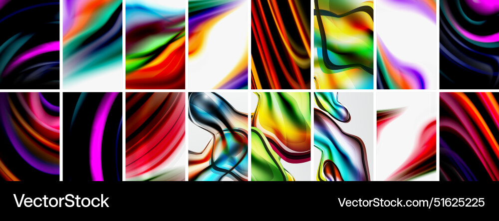 Collection of abstract background with waves Vector Image