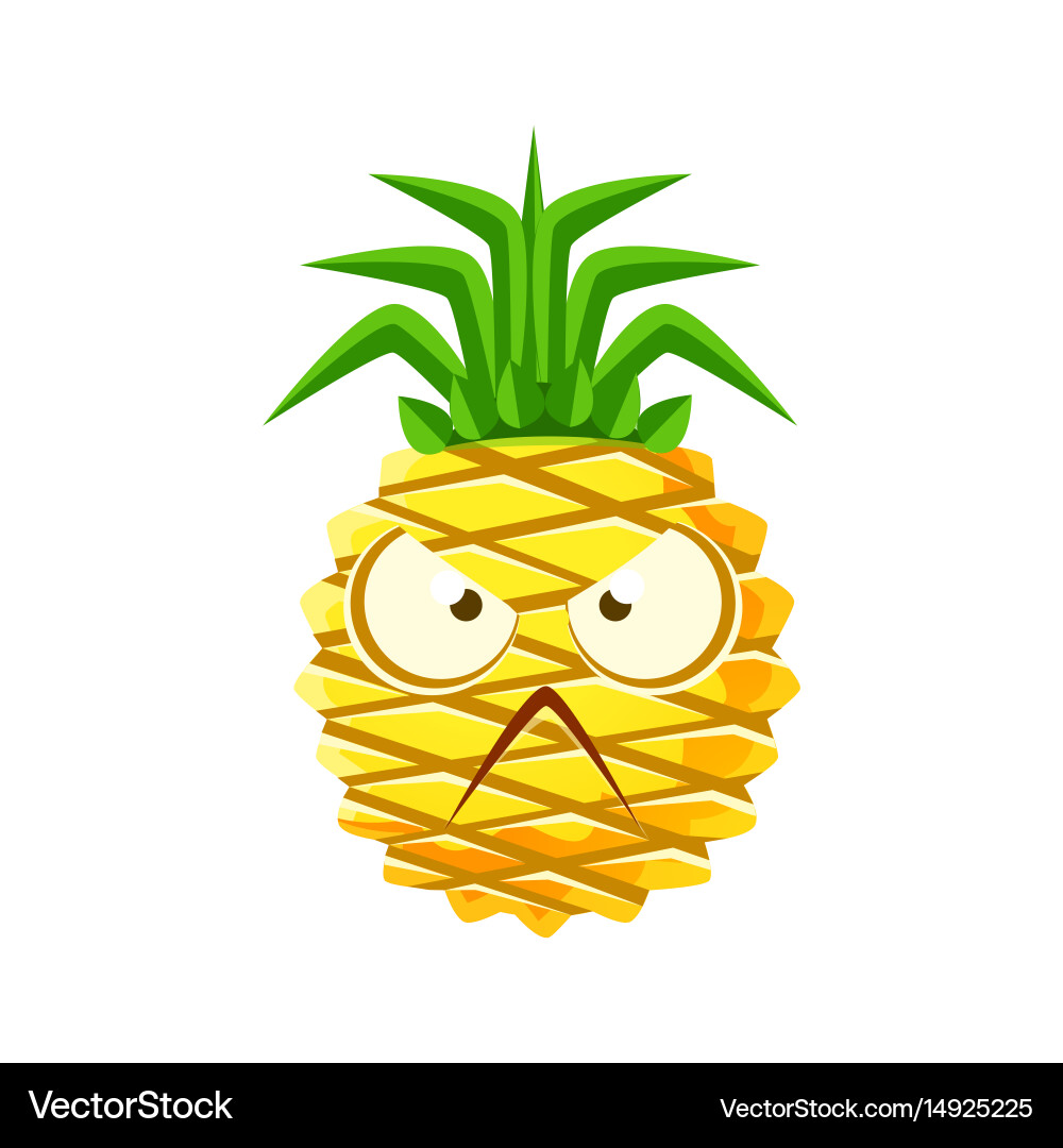 Cute Angry Pineapple Emoji Royalty Free Vector Image