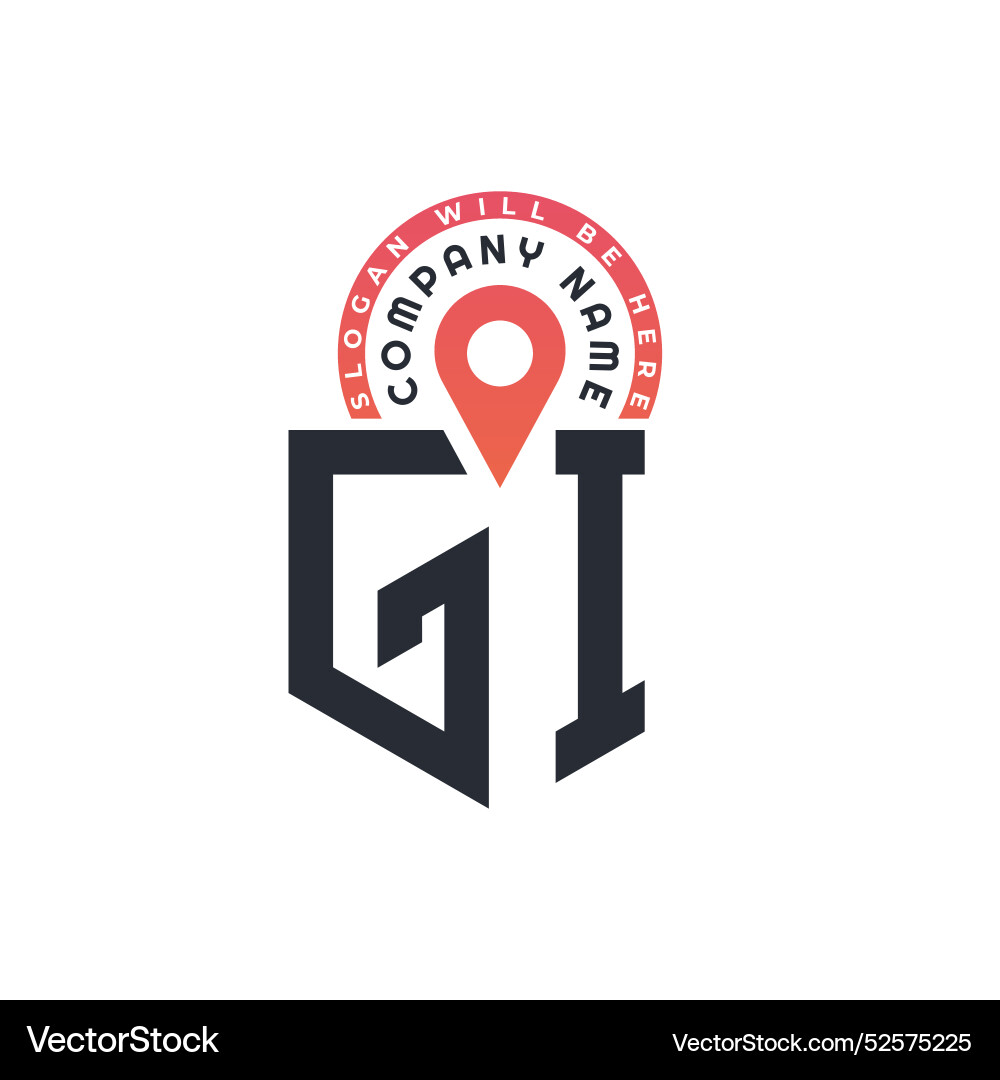 Gi location logo design for human resources Vector Image