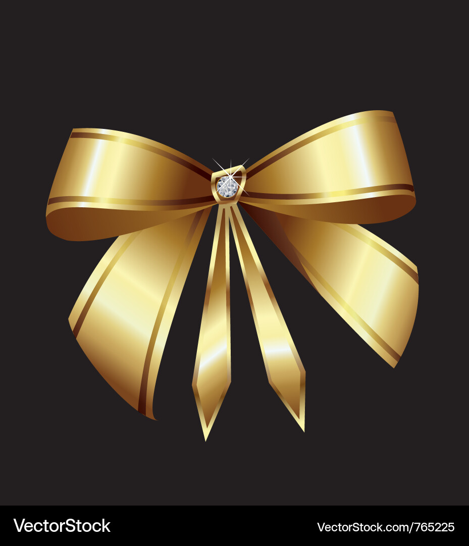Gold ribbon Royalty Free Vector Image - VectorStock
