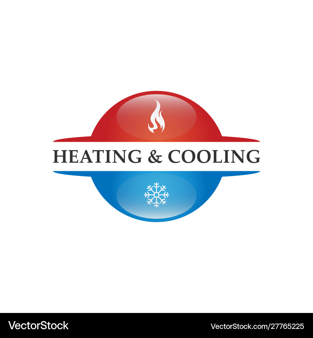 Heating and cooling logos Royalty Free Vector Image
