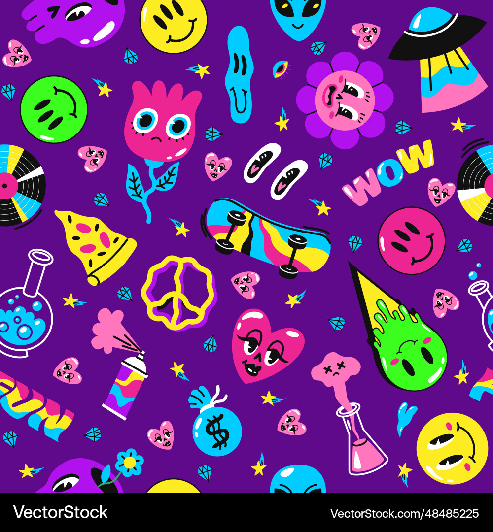 Psychedelic Acid Pattern Royalty Free Vector Image