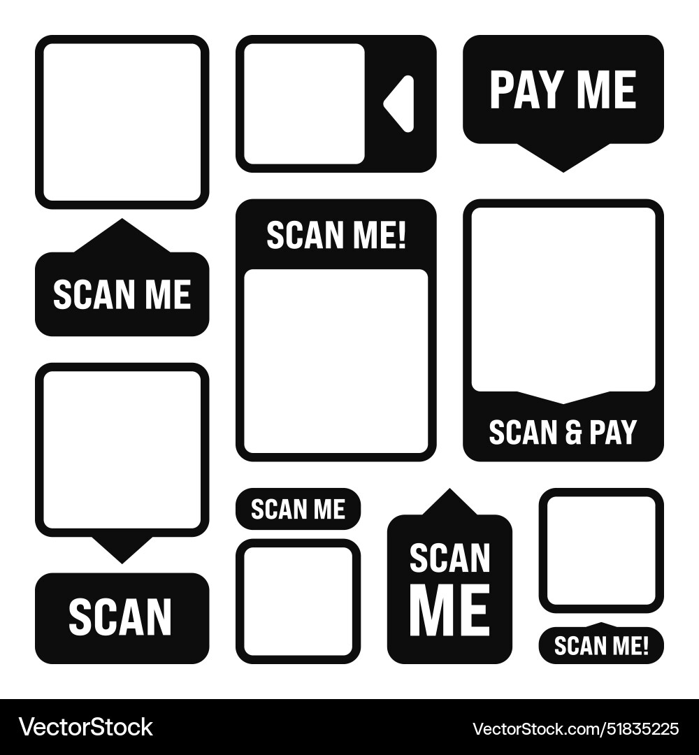Scan me blank sticker online payment special Vector Image