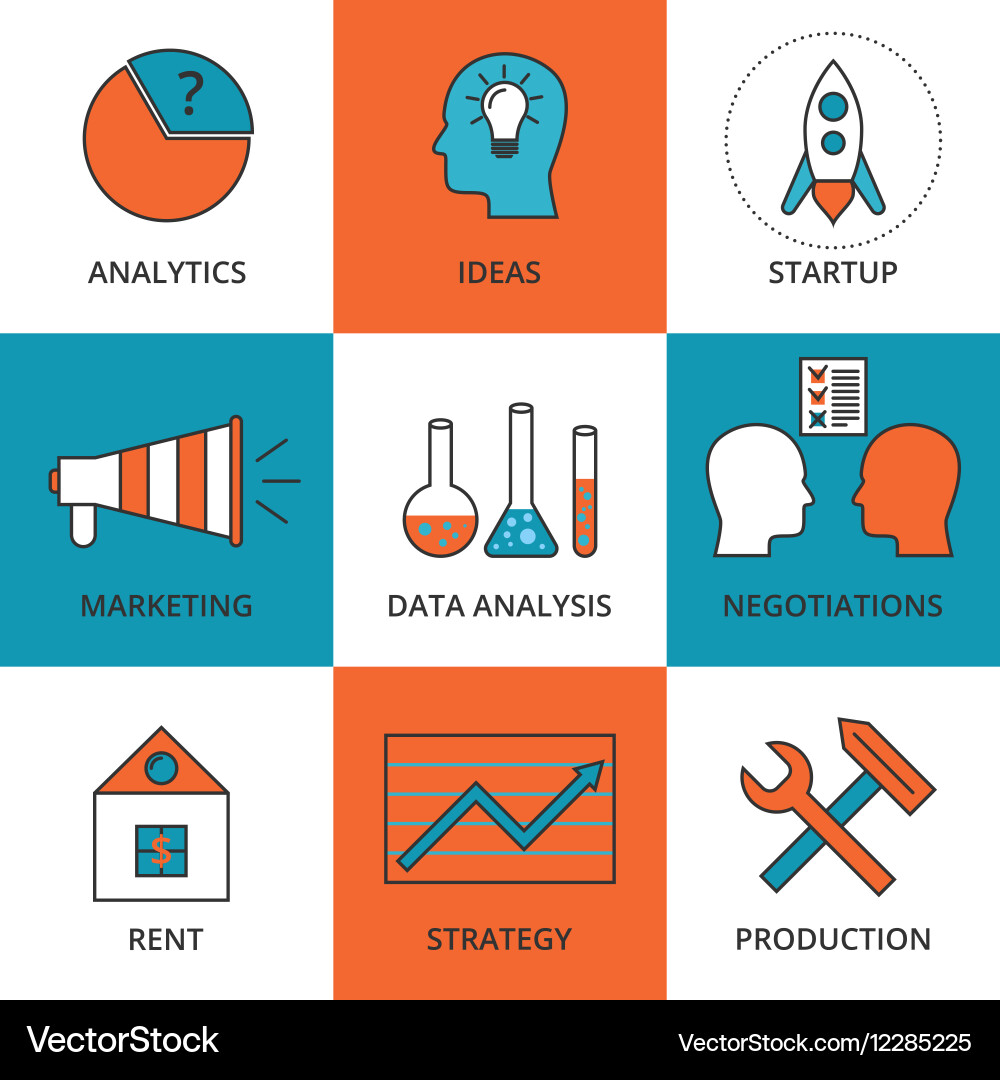 Stock linear icon business development Royalty Free Vector