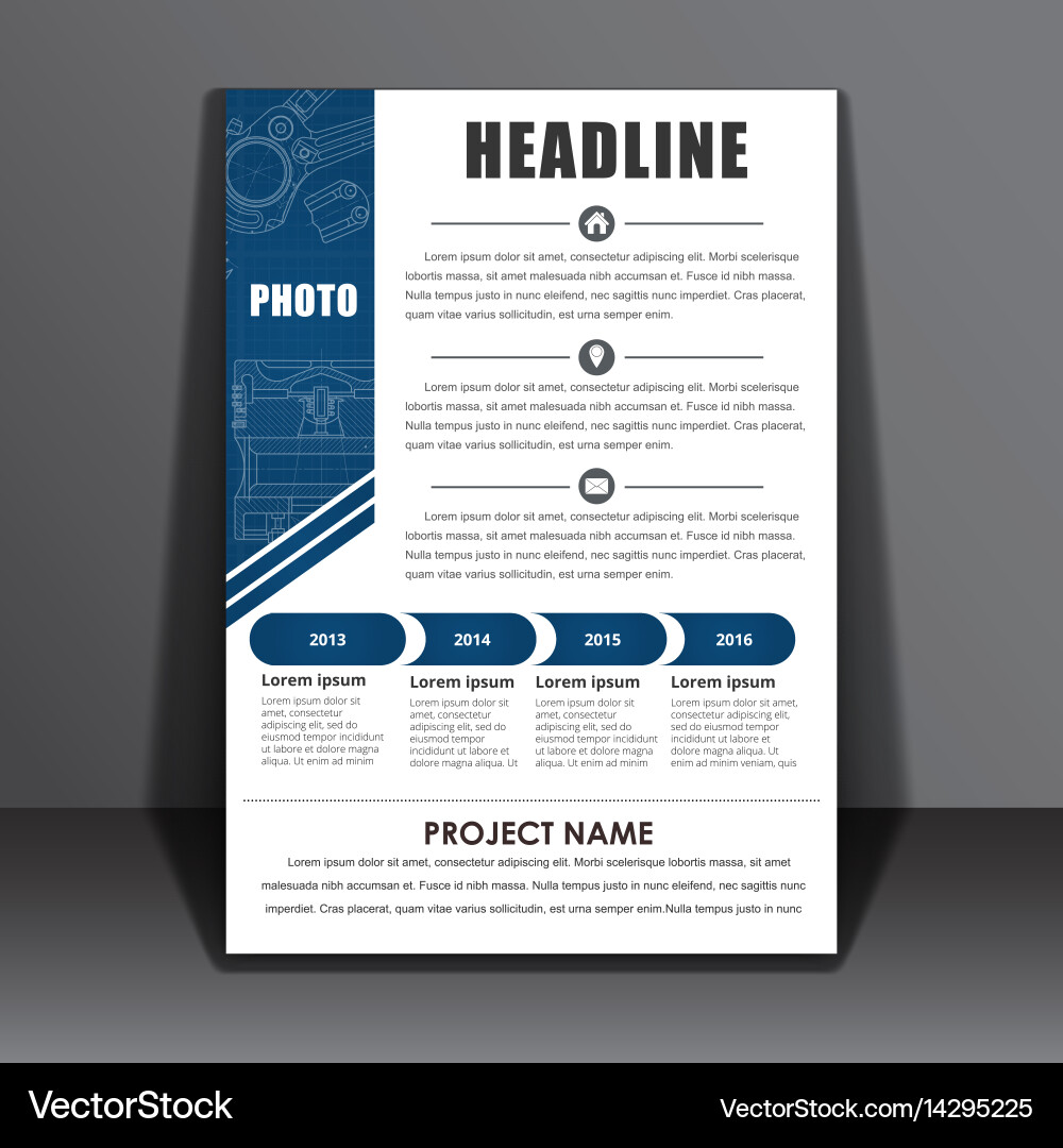 Template a4 flyer the design of technical Vector Image