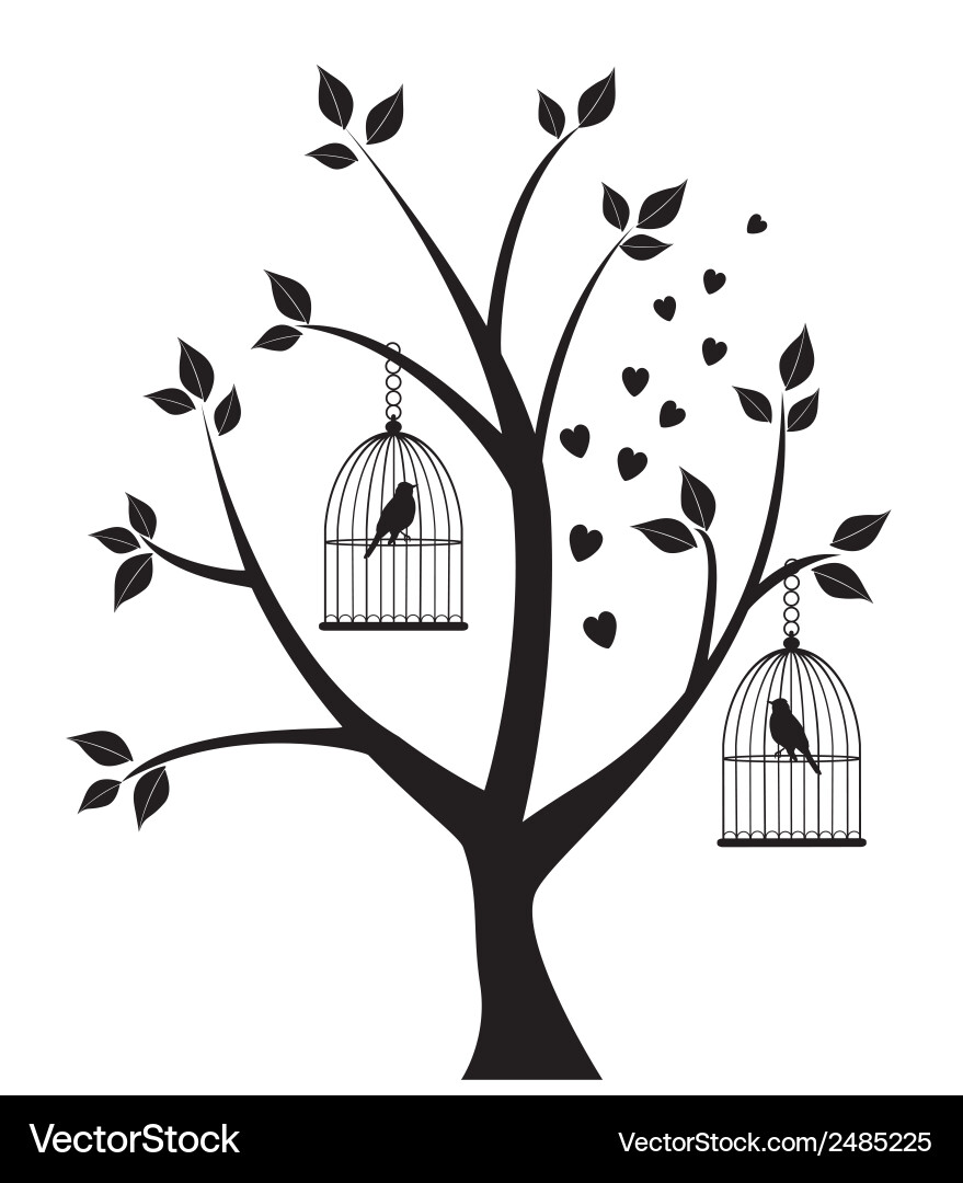 Tree with birds Royalty Free Vector Image - VectorStock