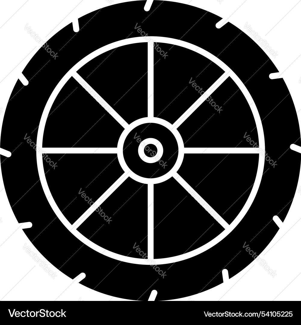 Wheel glyph icon design Royalty Free Vector Image