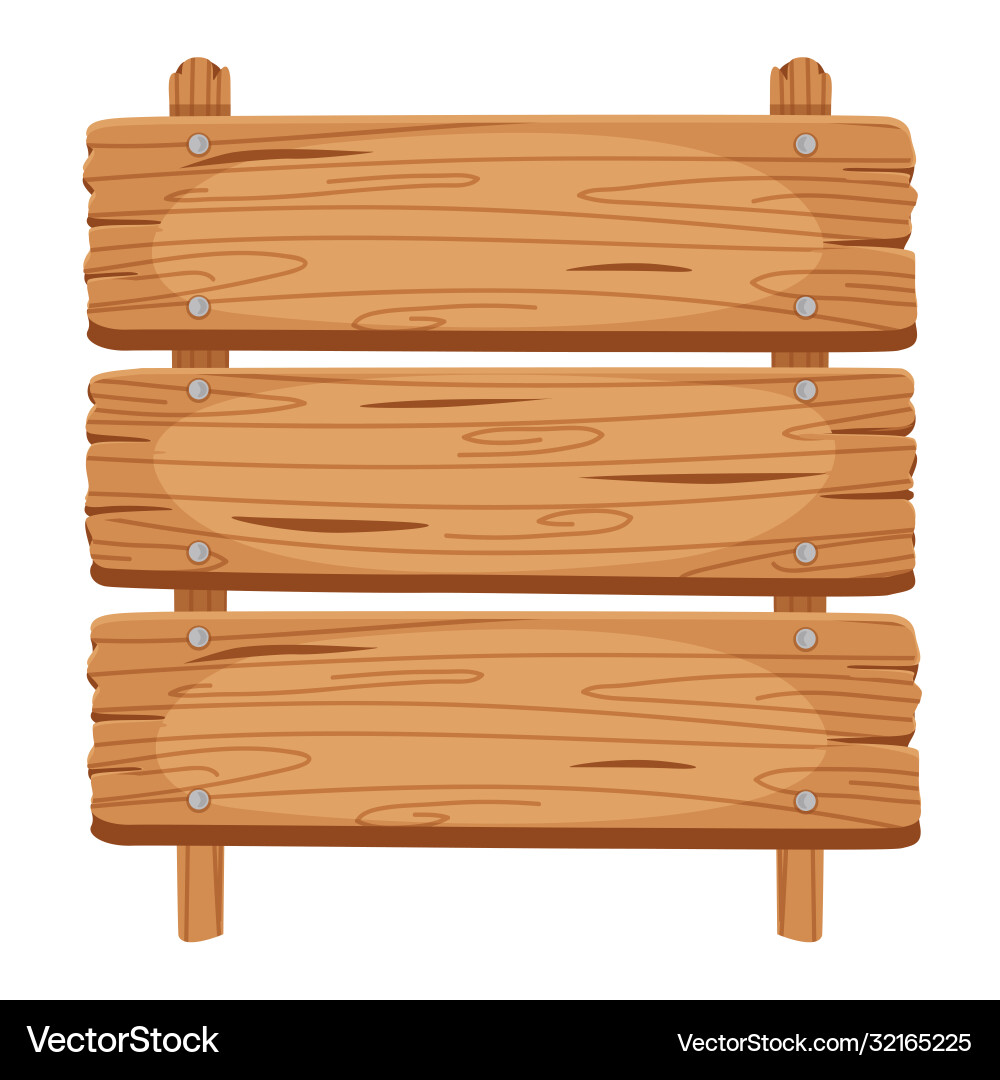 Wooden sign board Royalty Free Vector Image - VectorStock