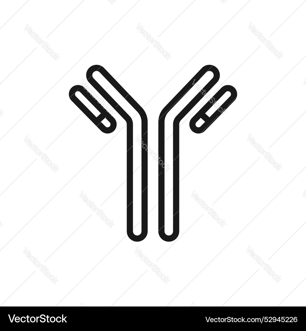 Antibody line icon isolated on white background Vector Image