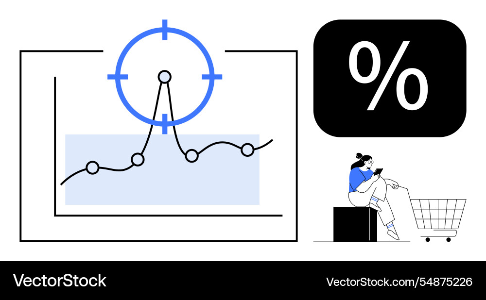 Business analytics and consumer behavior line Vector Image
