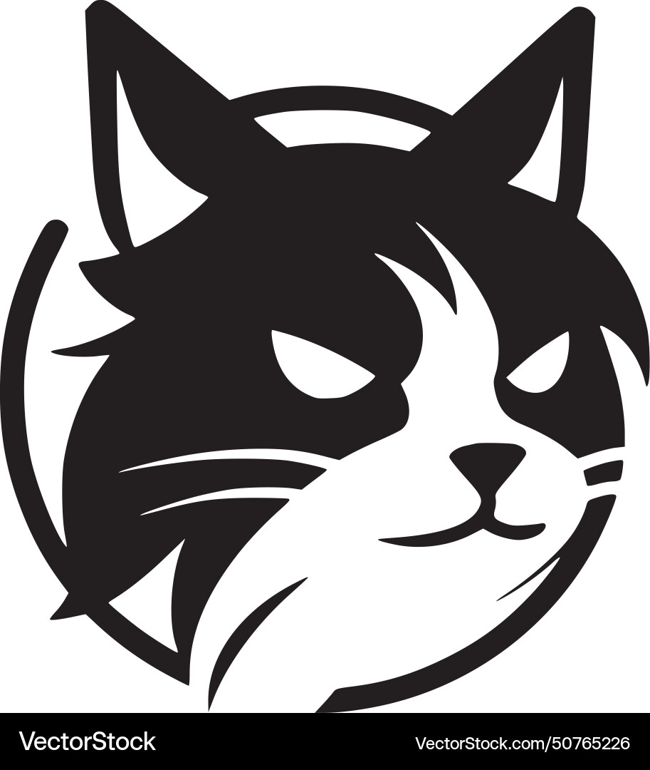 Cat - black and white Royalty Free Vector Image