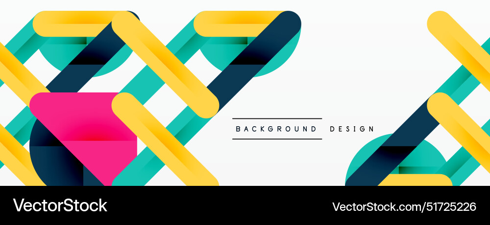 Colorful lines with shadows geometric background Vector Image