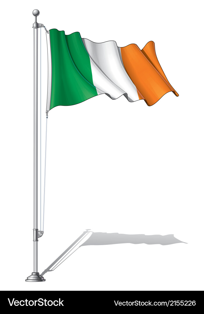 Flag pole ireland Royalty Free Vector Image - VectorStock