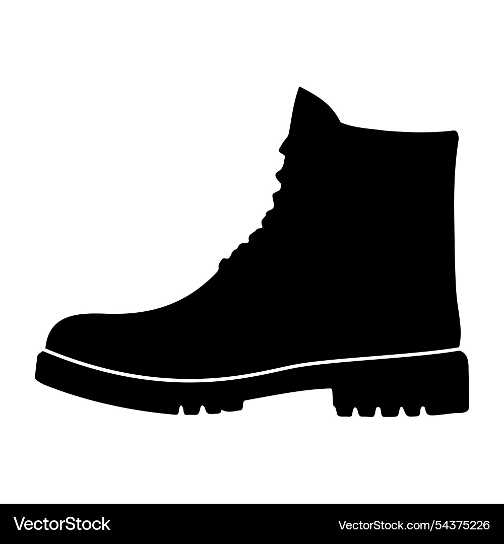 Hiking boot silhouette Royalty Free Vector Image