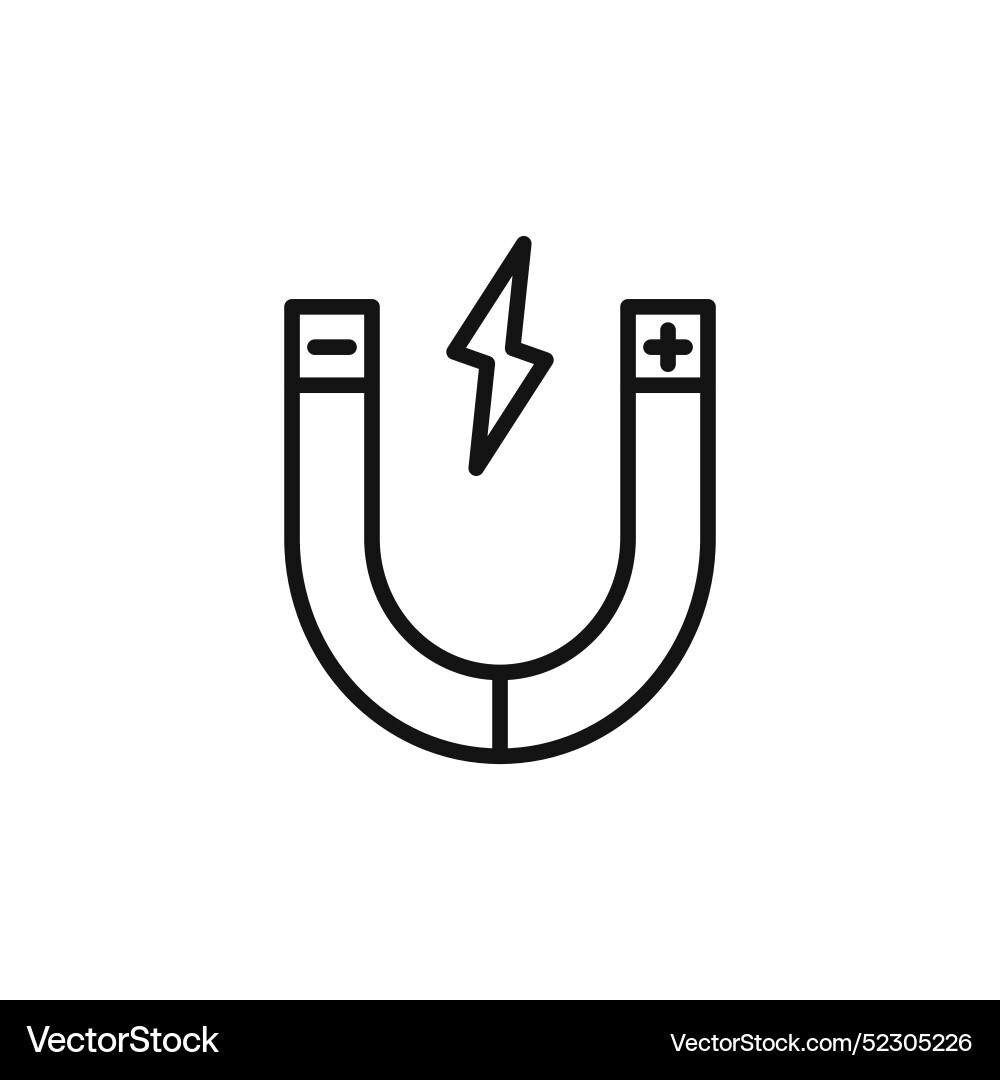 Magnet icon outline collection in black Royalty Free Vector