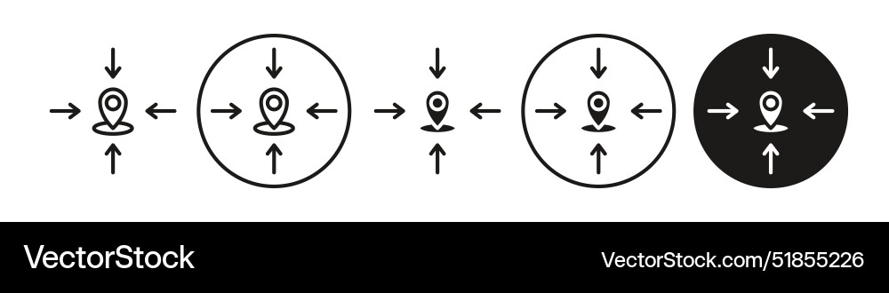 Meeting point icon set collection for web Vector Image