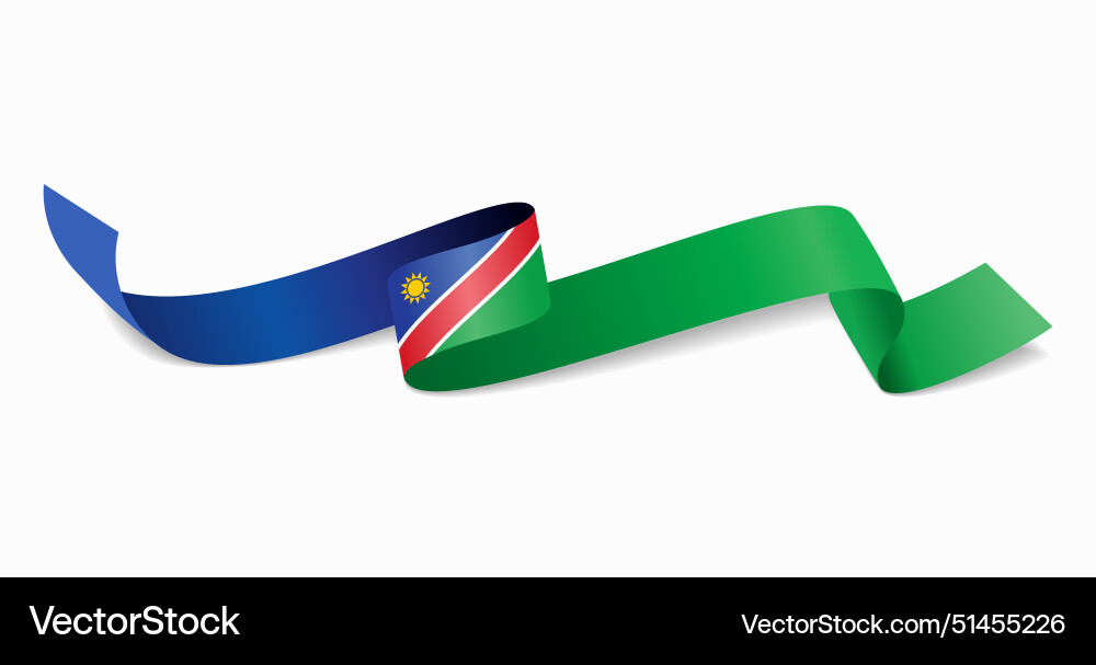 Namibian flag wavy abstract background Royalty Free Vector