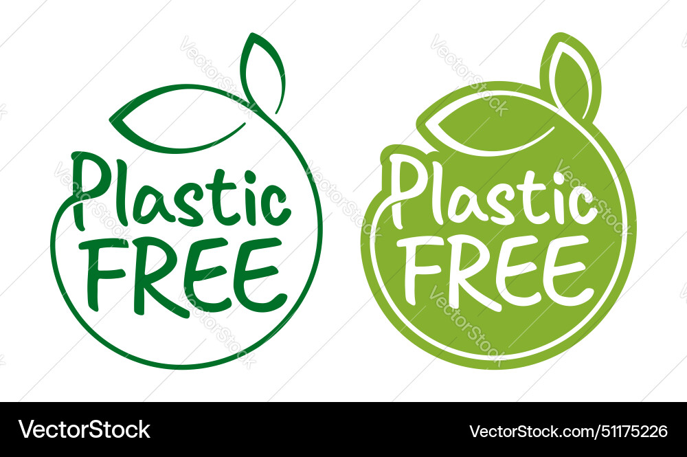 Plastic free no polymers eco-friendly sign Vector Image