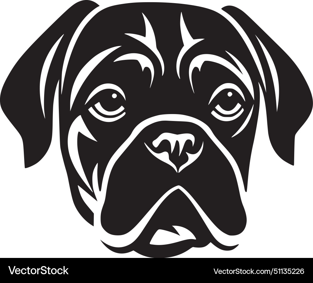 Pug - minimalist and flat logo Royalty Free Vector Image