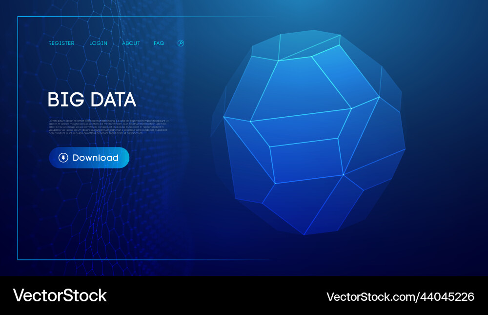 Technology sphere 3d blue big data background Vector Image
