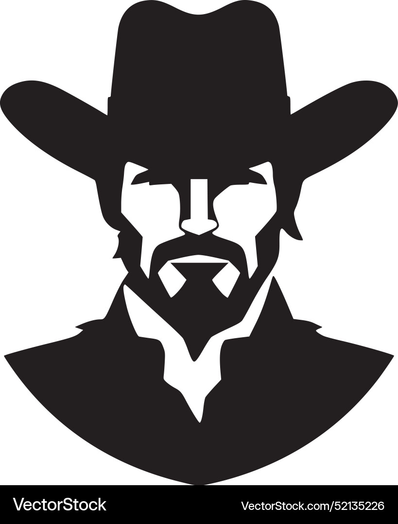 Western - black and white isolated icon Royalty Free Vector