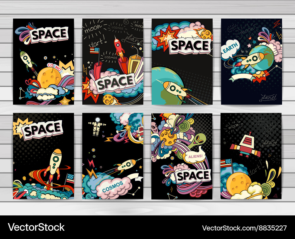 Banner of cosmos Royalty Free Vector Image - VectorStock