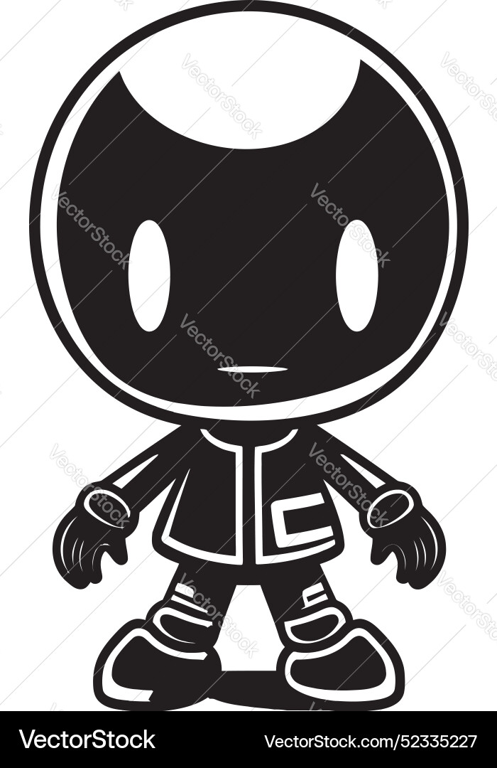 Bomber bot buddy emblematic design cute explosive Vector Image