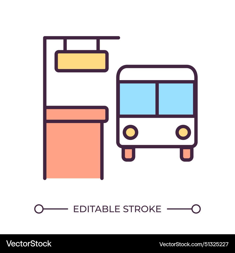 Bus stop rgb color icon Royalty Free Vector Image