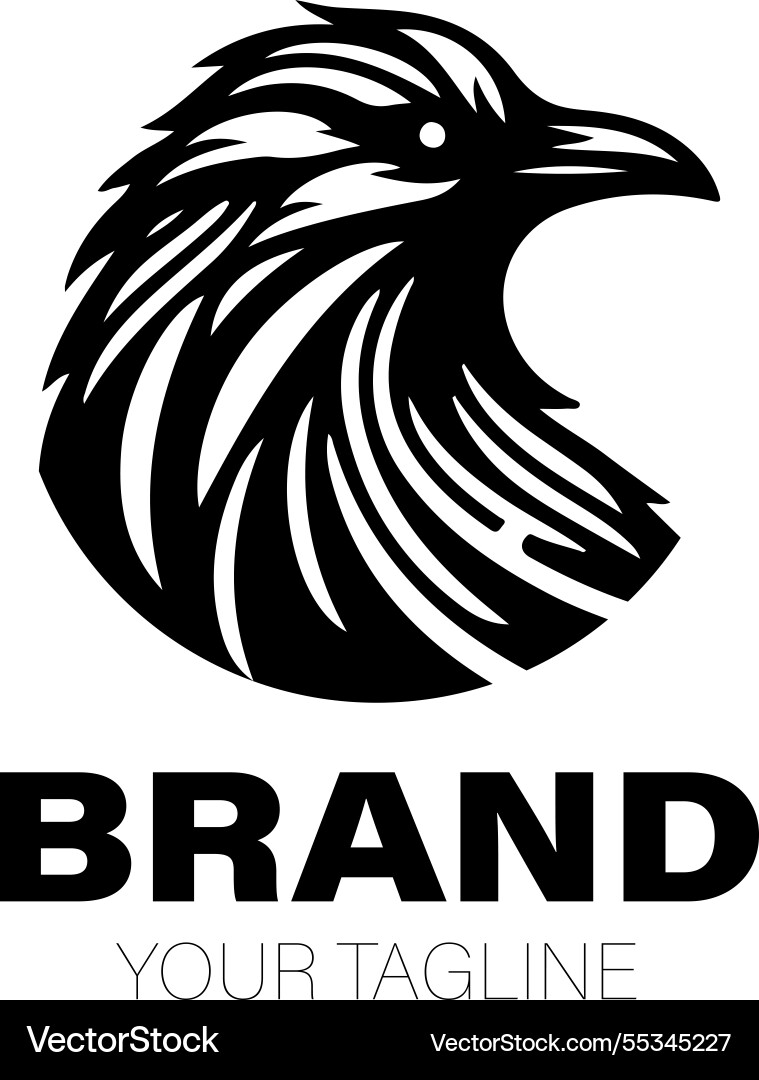 Crow logo crow logo design crow logo brand crow Vector Image