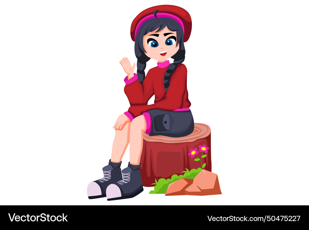 Cute girl character design Royalty Free Vector Image