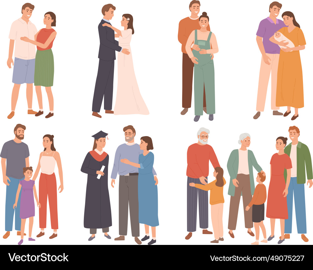 Family development stages lifes journey from Vector Image