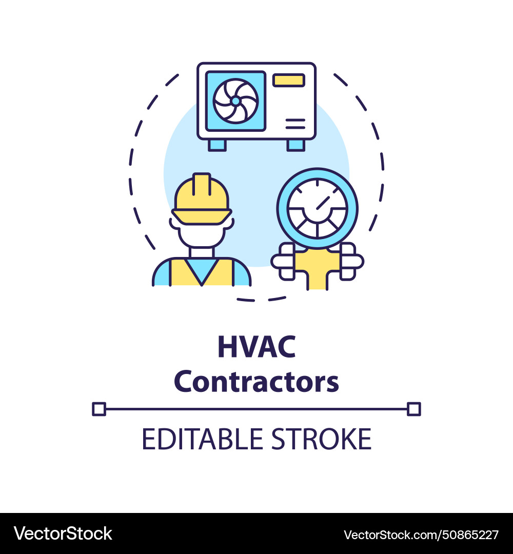 Hvac contractors multi color concept icon Vector Image